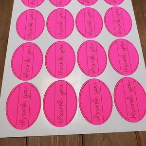 Office | Thank You Stickers Labels Pink Blacksticker Labe | Poshmark